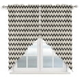 Black Zigzag Line Swag Valances for Windows 2 Pack Chevron Stripe ...