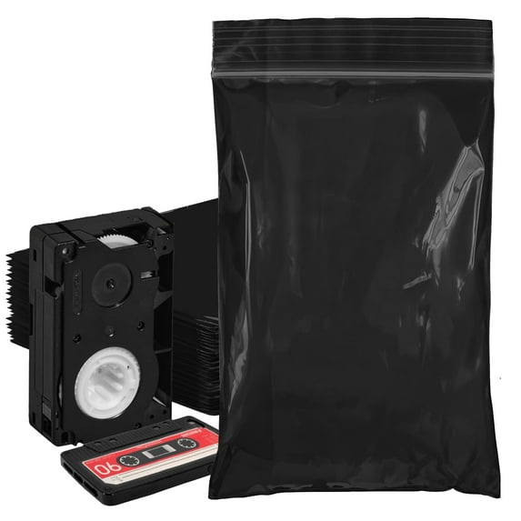 Black Zip Bags for Packaging, 6 x 9 Inches. Pack of 1000 Plastic ...