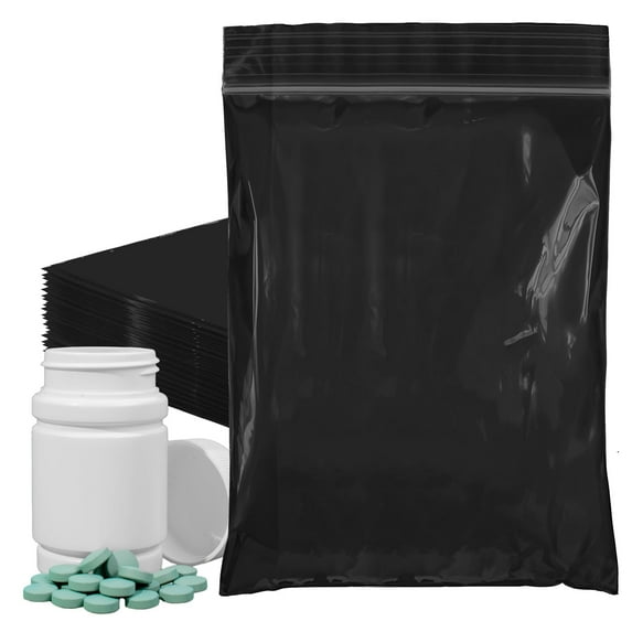 Black Zip Bags for Packaging, 9 x 12 Inches. Pack of 1000 Plastic ...