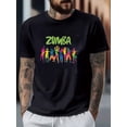 Black Zumba Graphic T-Shirt Featuring Vibrant Dancer Silhouettes For ...