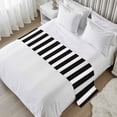 Black and Bed Runner Scarf, White Stripe Queen Bed Scarf Runner, No ...