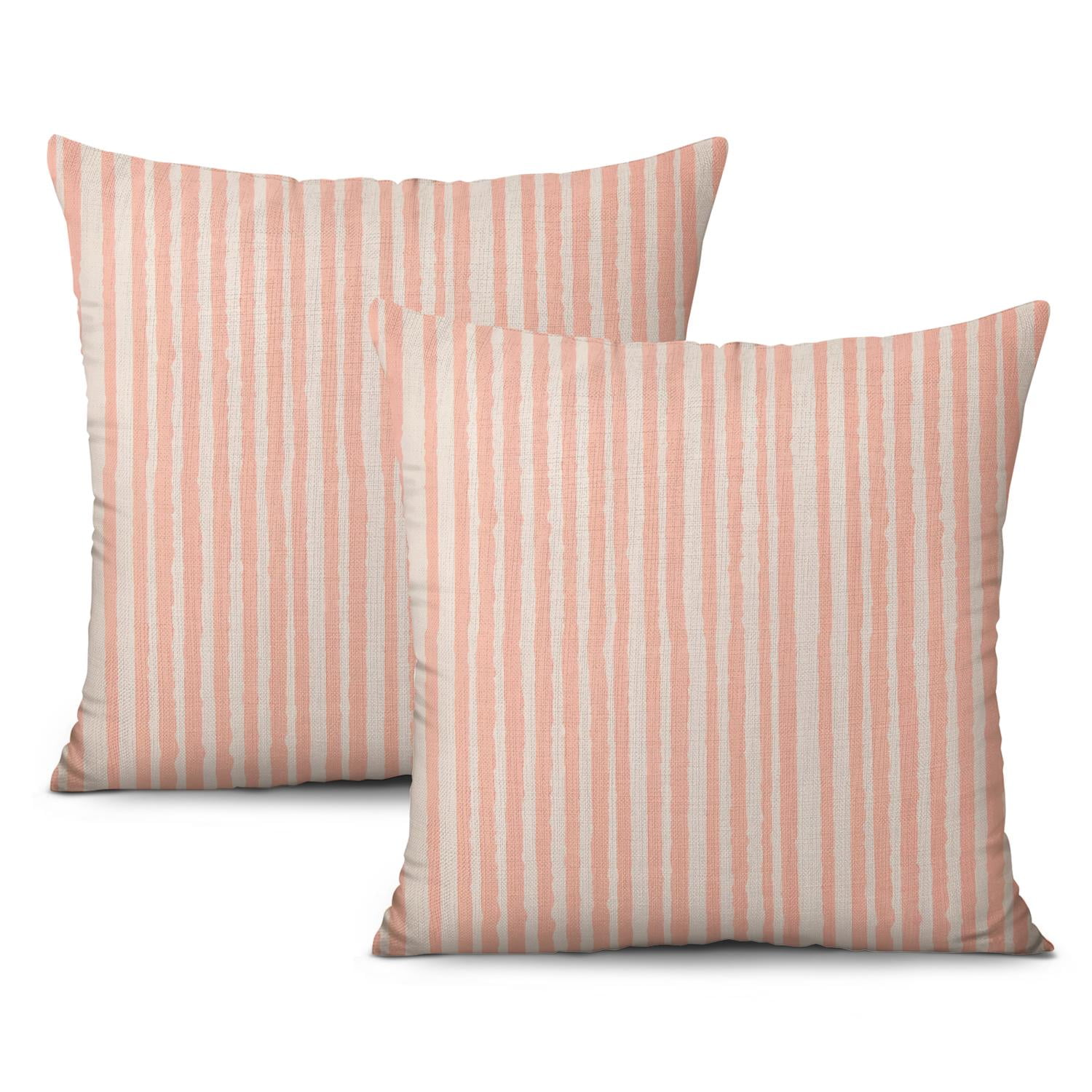 Black and Beige Stripe Patchwork Cushion Covers, 20x20inch Inch, Set of ...