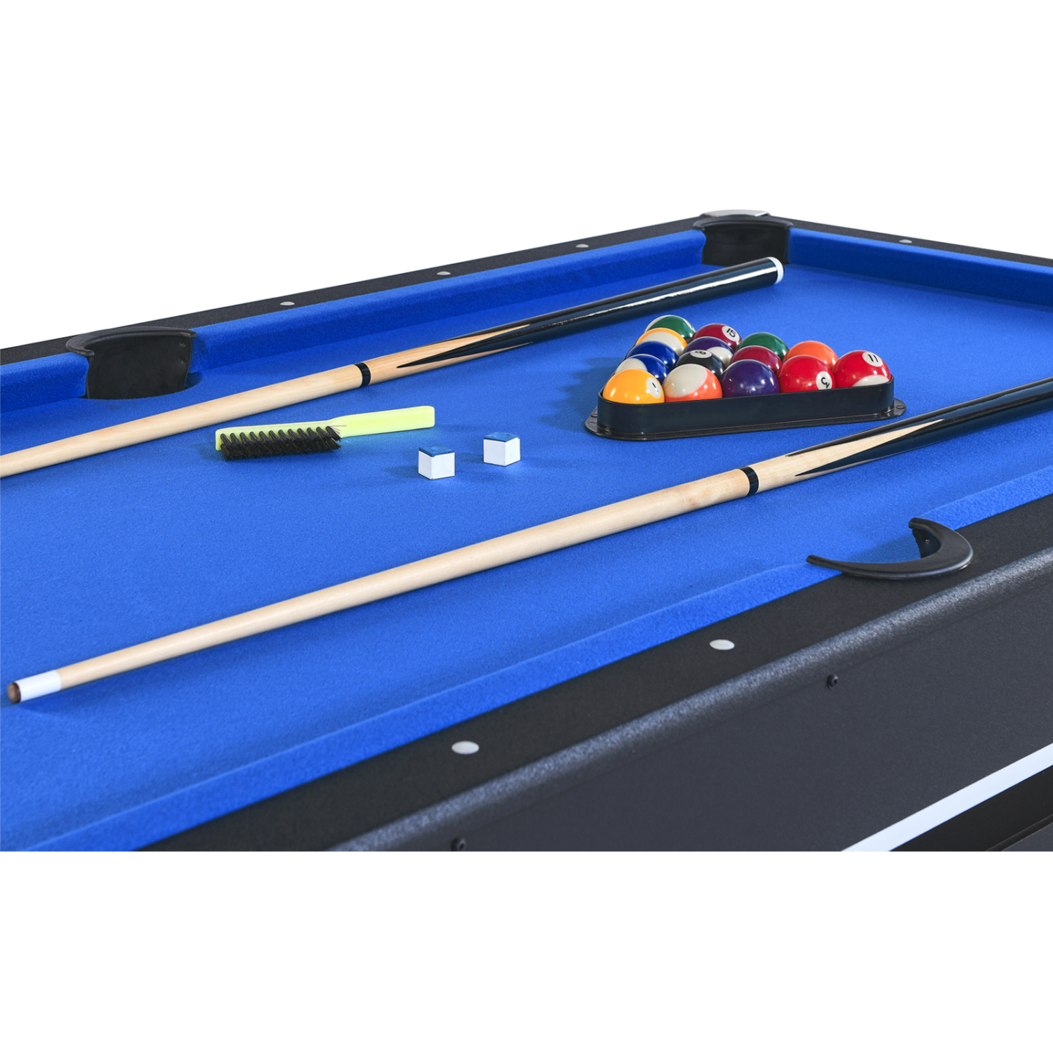Black and Blue 6-ft Pool Table with Table Tennis Top - Stylish and ...