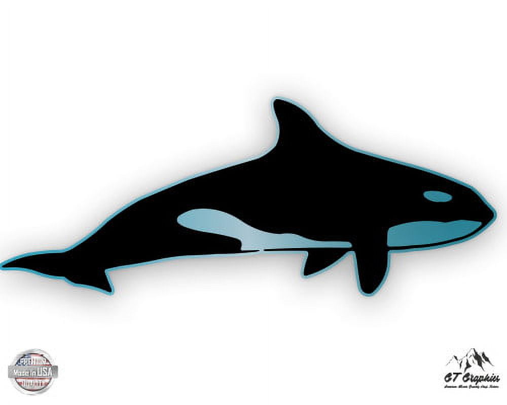 Black and Blue Orca - 3" Vinyl Sticker - For Car Laptop I-Pad Phone ...