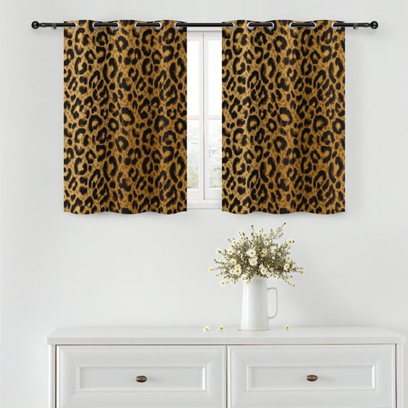 Black and Brown Leopard Print Blackout Curtains,Triple Weaved Fabric ...