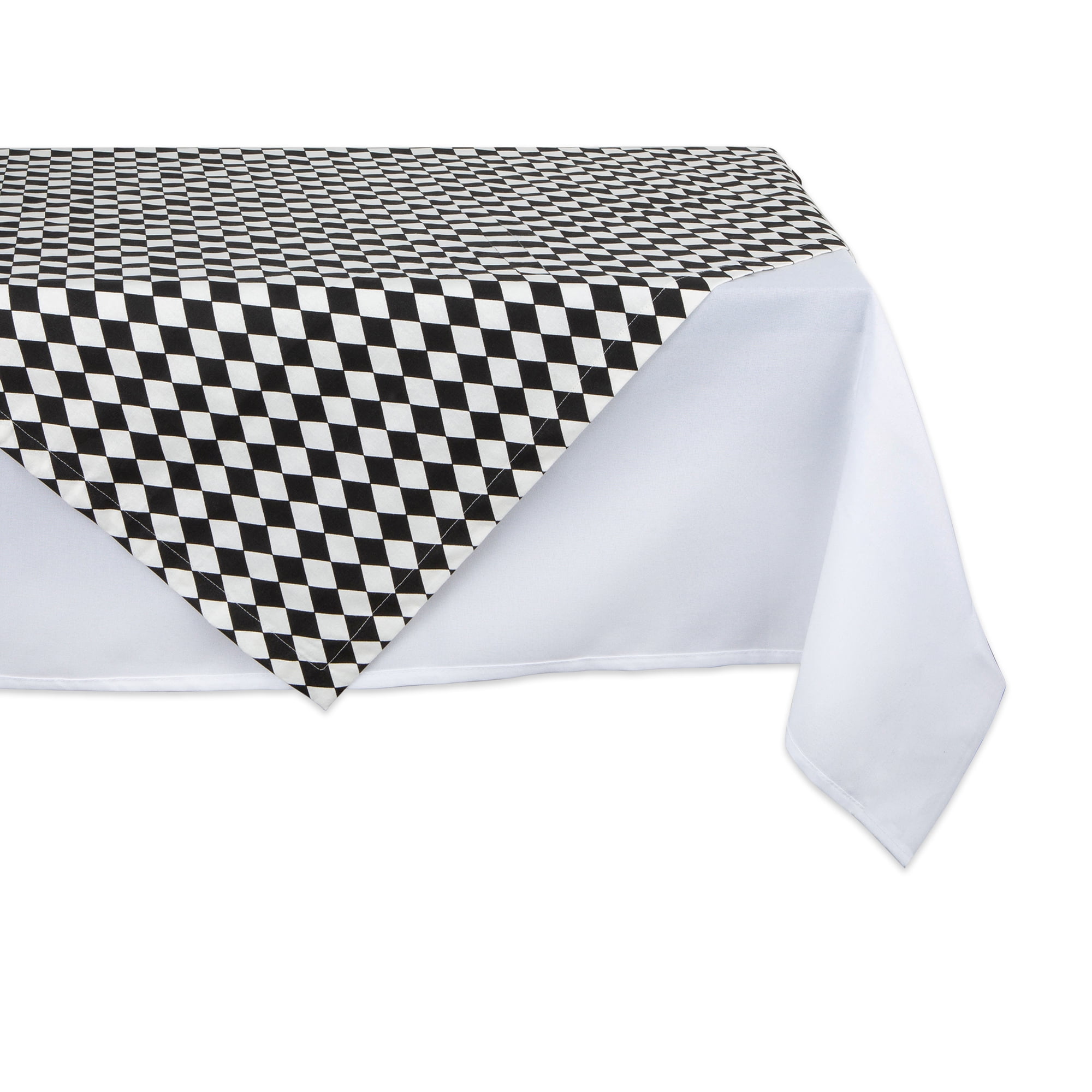Black and Cream Harlequin Print Table Topper 40x40 - Walmart.com