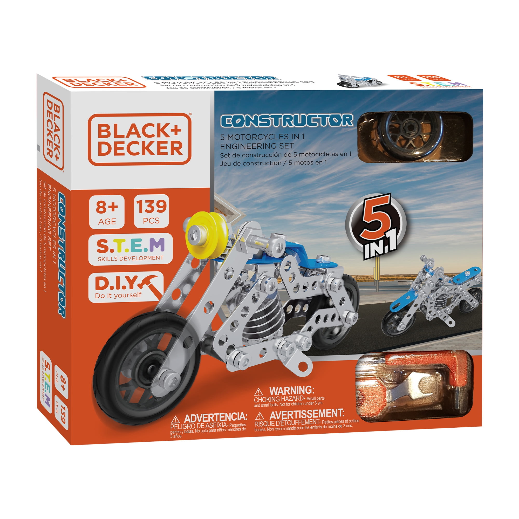 Black and Decker Constructor 5 Motorcycles in 1 Set - Walmart.com