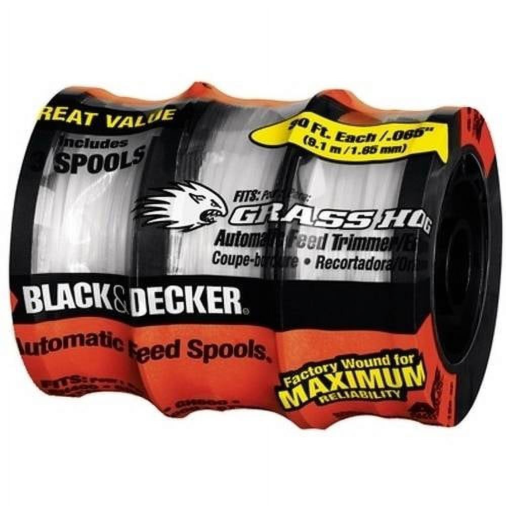 BLACK+DECKER Line String Trimmer Replacement Spool AF-100-3ZP 30ft 0. ...