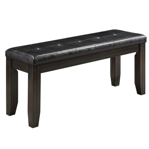 Black and Espresso Upholstered Bench | Versatile Placement in Multiple Rooms | Sturdy Box Seat ...
