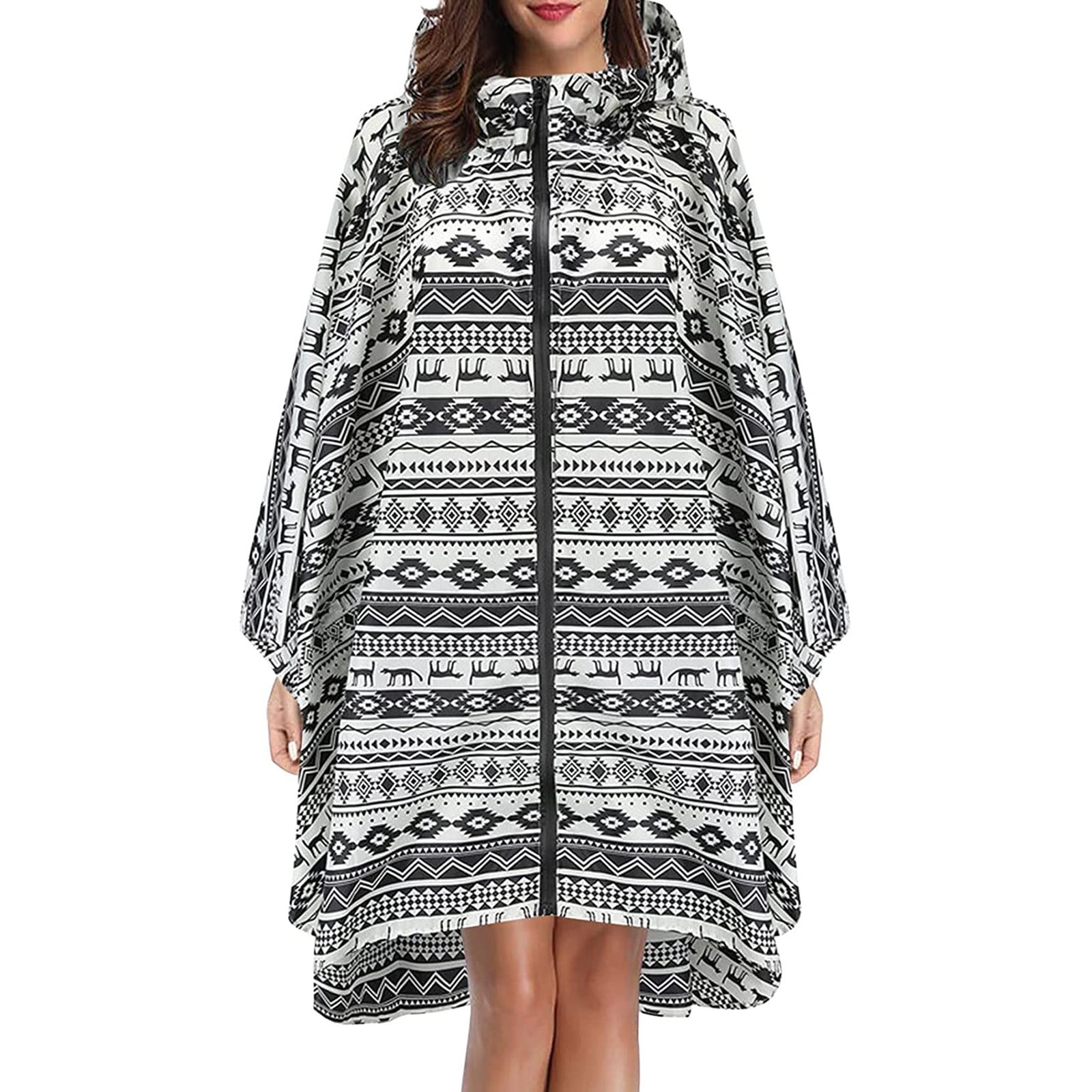 asdoklhq Womens Clearance Coats Plus Size Women Rain Jacket Coat ...