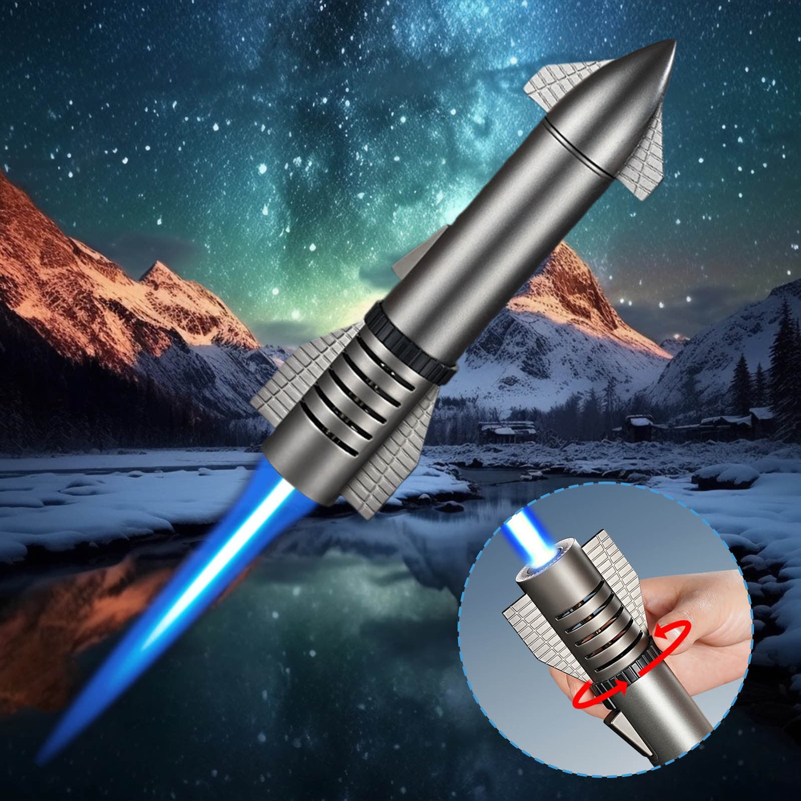 Ihhxbz Shape Straight Flame Torch Lighter Bright Fire Lighter with Lock ...