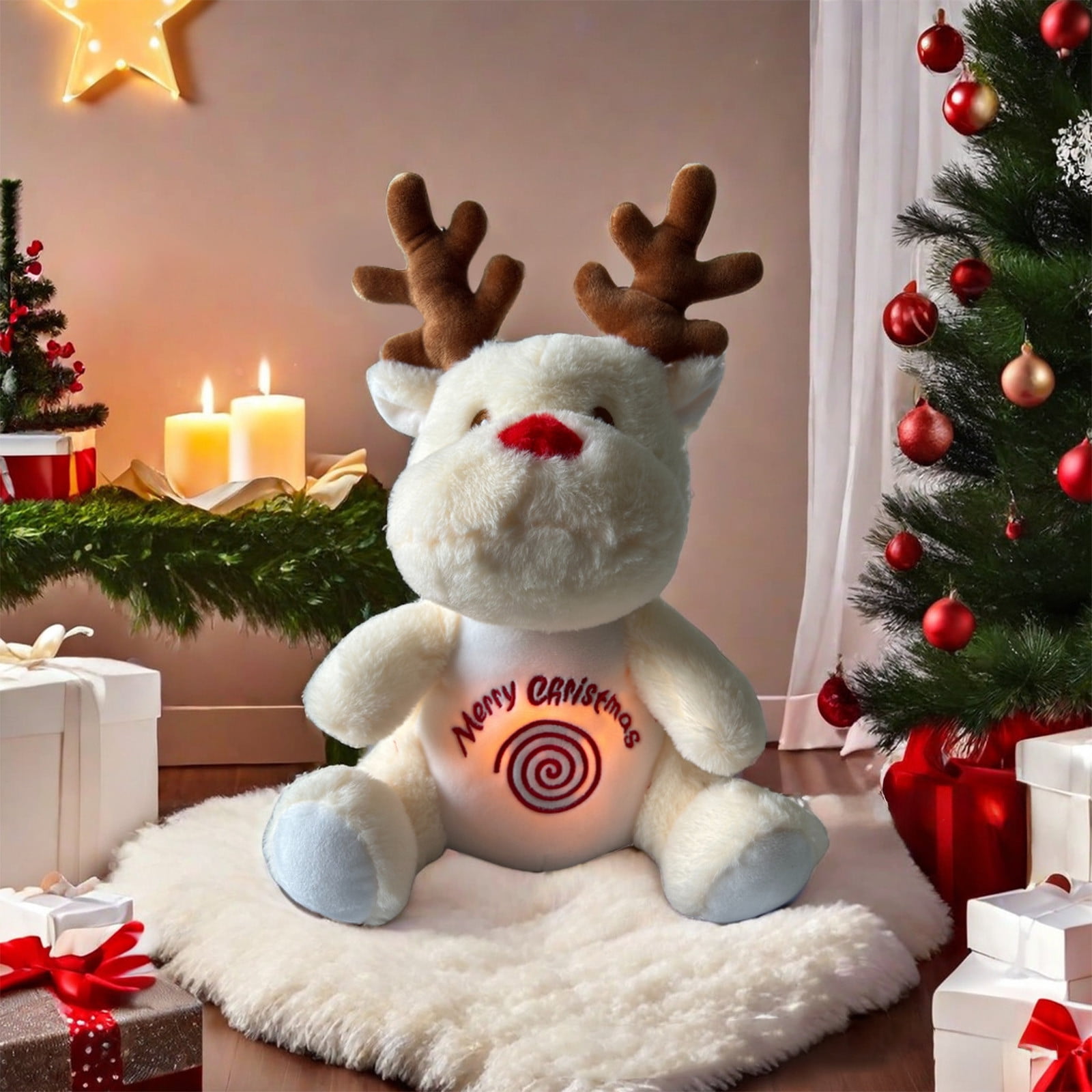 kcavykas Christmas Soothing Sleep Aid Doll Deer Toy For Christmas ...