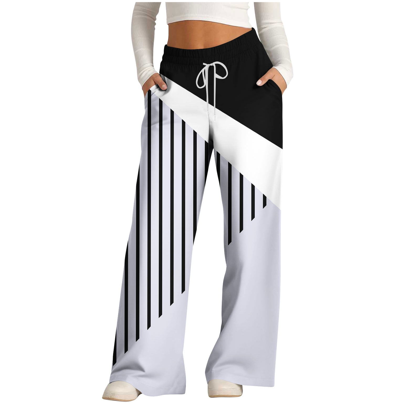 CaiJunJia Clearance No Boundaries Womens Sweatpants Wide Leg Baggy ...