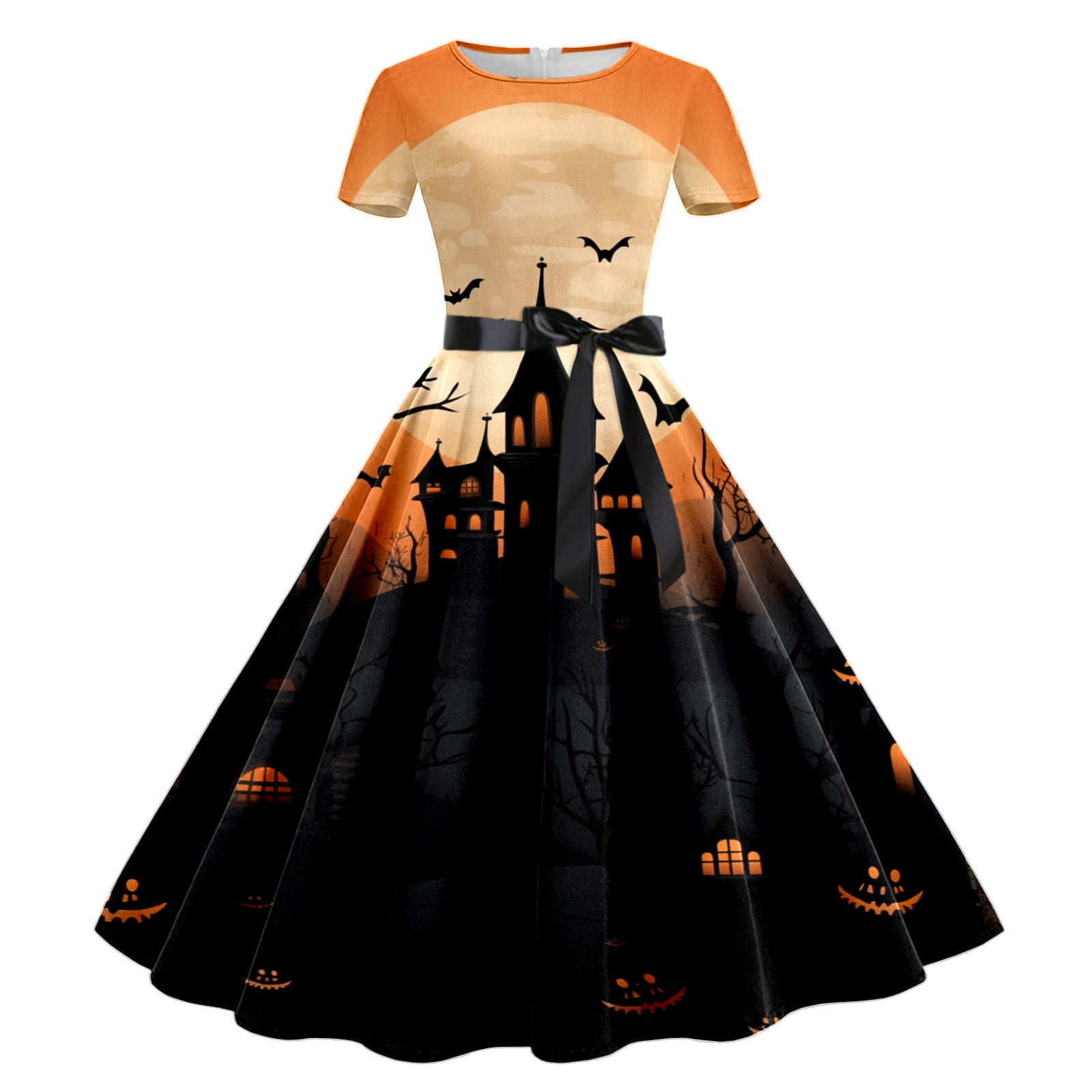 Black and Friday Deals Halloween Dresses for Women Gothic Long Sundresses 2024 Renaissance Dress ...