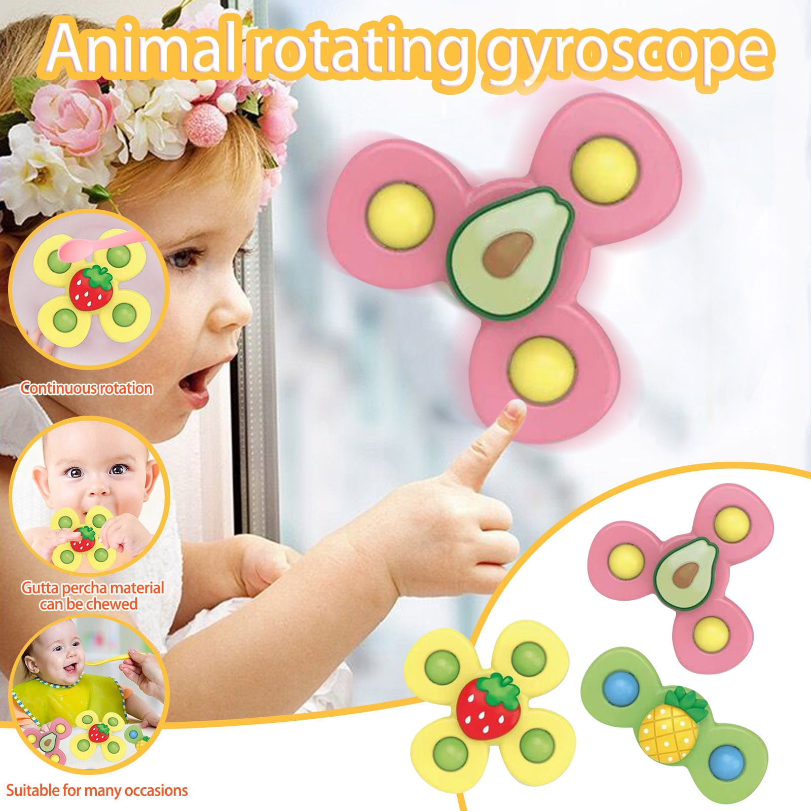 Black and Friday Toy Deals Children'S Suction Cup Rotating Silicone ...
