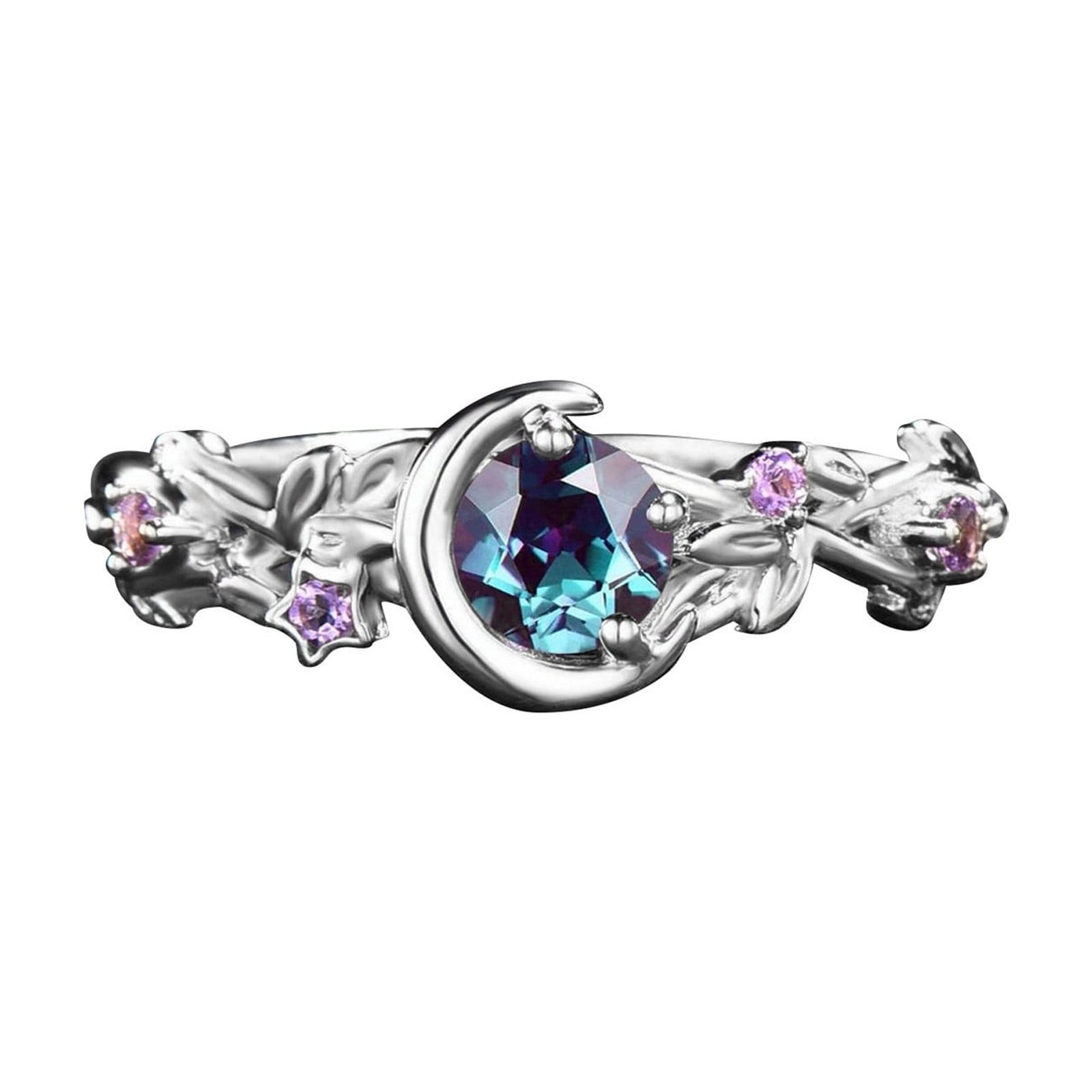 Black and Friday Sales 2024 Rings,Change Amethyst Engagement Ring Moon ...