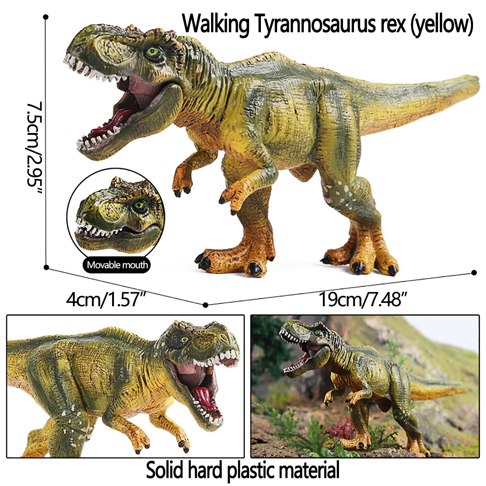 Black and Friday Toy Deals Boy Gift Dinosaur Model Solid Hand-Painted ...