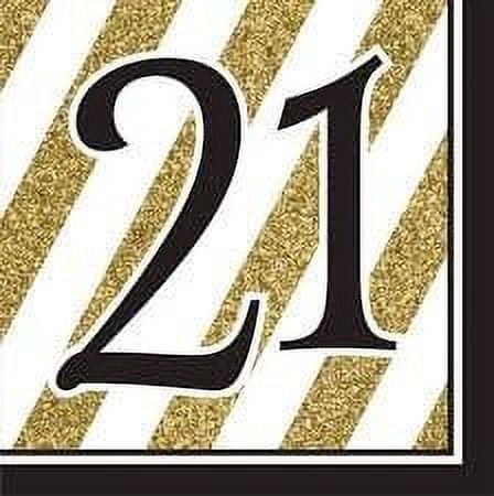 Black and Gold 21st Birthday Napkins, 16pk - Walmart.com