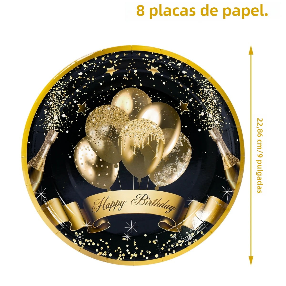 Black and Gold Birthday Party Game Set with Paper Scraps for 30th 40th ...