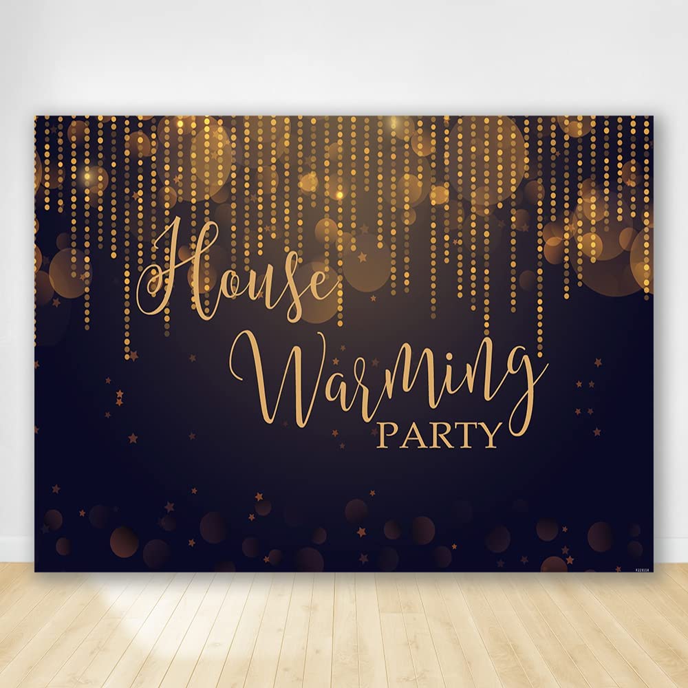 Black and Gold Bokeh House Warming Party Backdrop for Photography Home ...