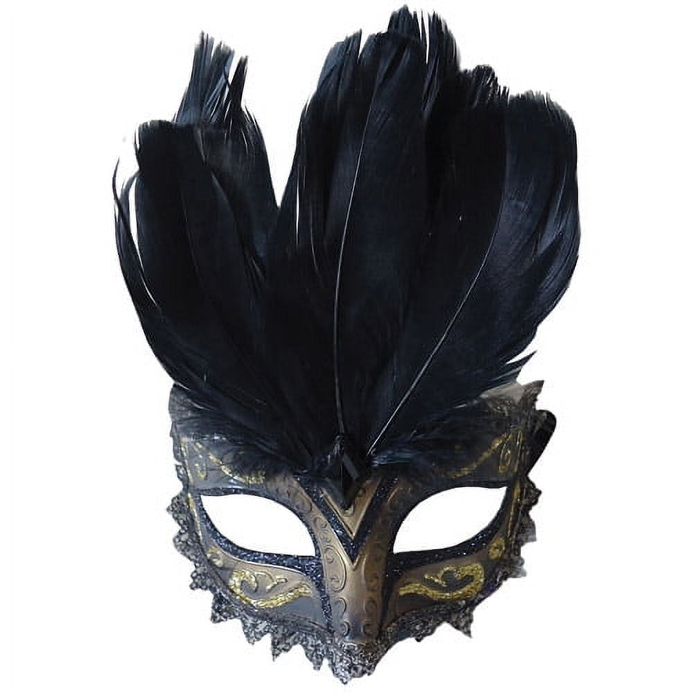 Black and Gold Carnival Eye Mask Adult Accessory - Walmart.com