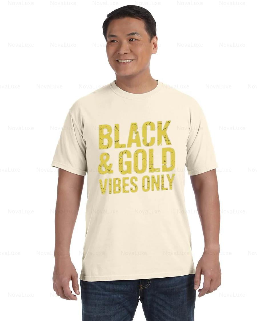 Black and Gold Comfort Coler T-Shirt with Bold Game Day Look, Unisex ...