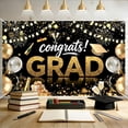Black and Gold Congrats Grad Backdrop Class of 2026 Graduation ...