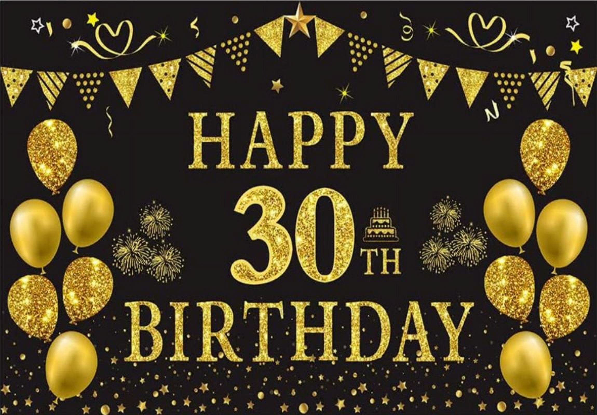 Black and Gold Dirty 30 Backdrop 30th Birthday Party Background Women ...