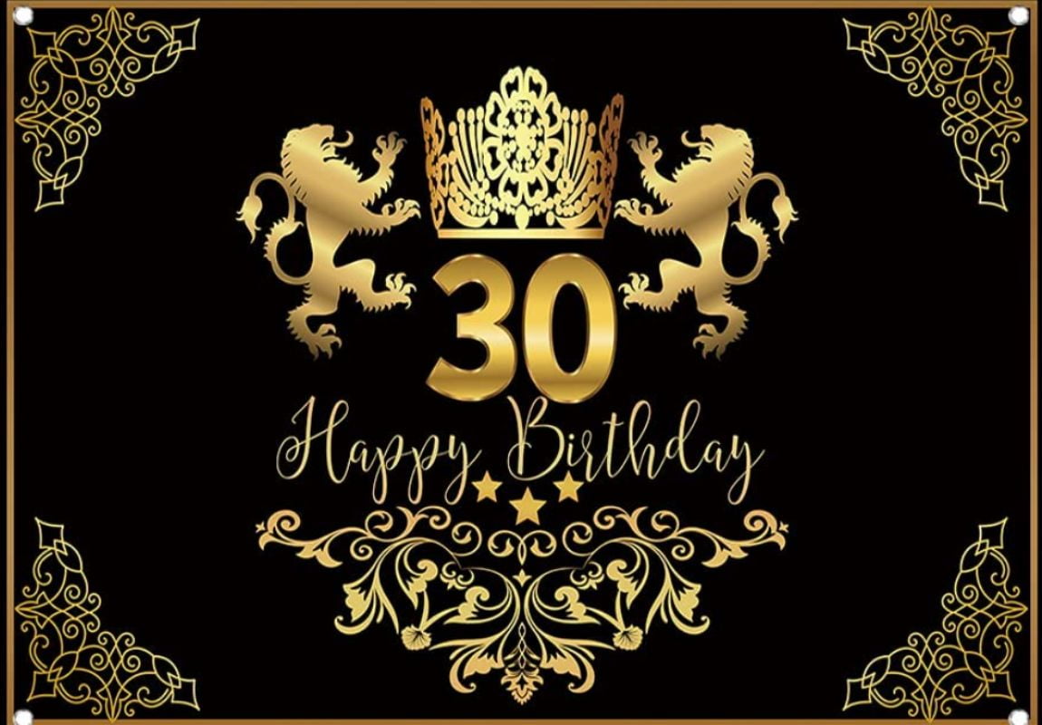 Black and Gold Dirty 30 Backdrop 30th Birthday Party Background Women ...