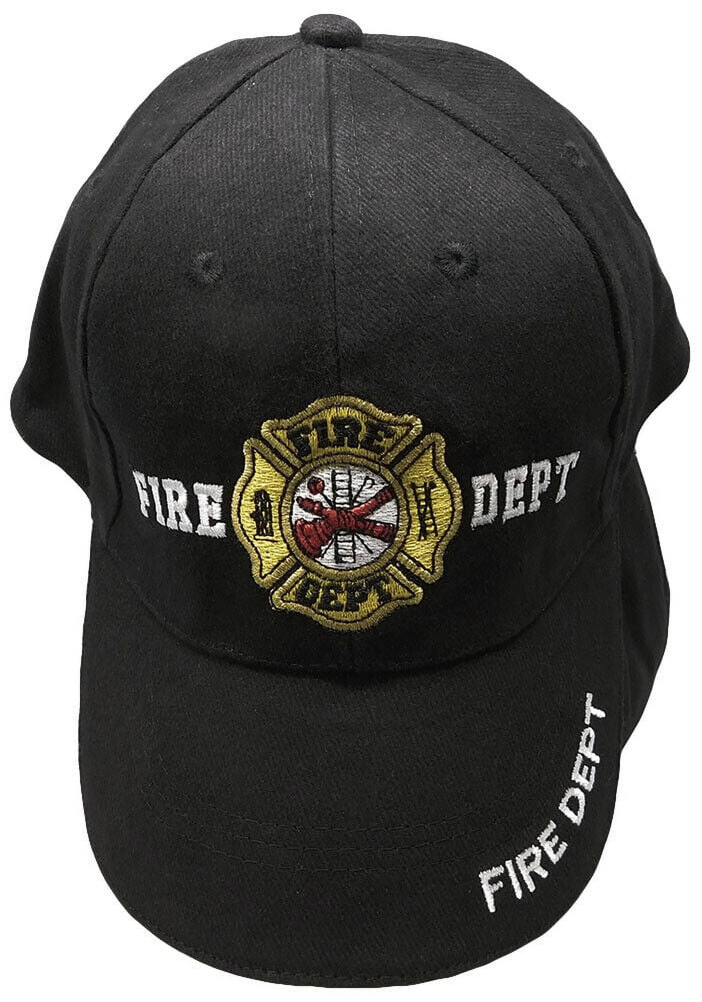 Black and Gold Fire Department Firefighters Fire Fighters Cap Hat ...