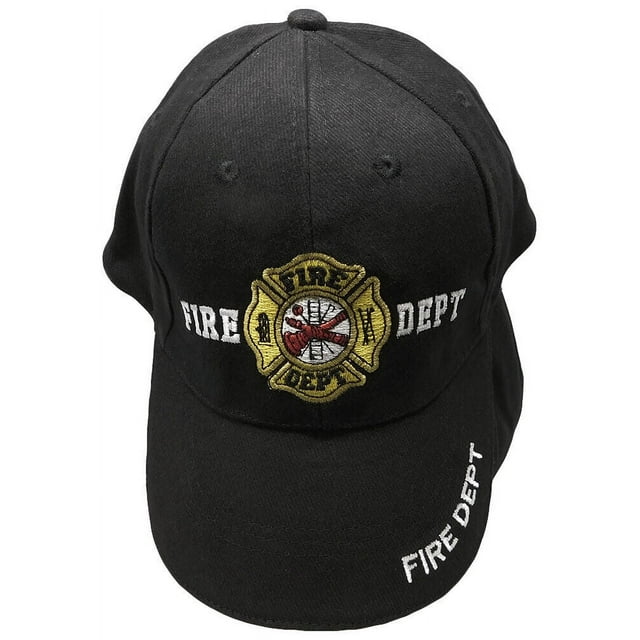 Black and Gold Fire Department Firefighters Fire Fighters Cap Hat ...