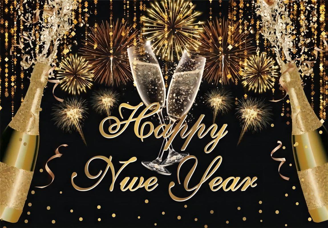 Black and Gold Glitter Backdrop Birthday Wedding Prom Bridal Shower Photography Background Bokeh ...