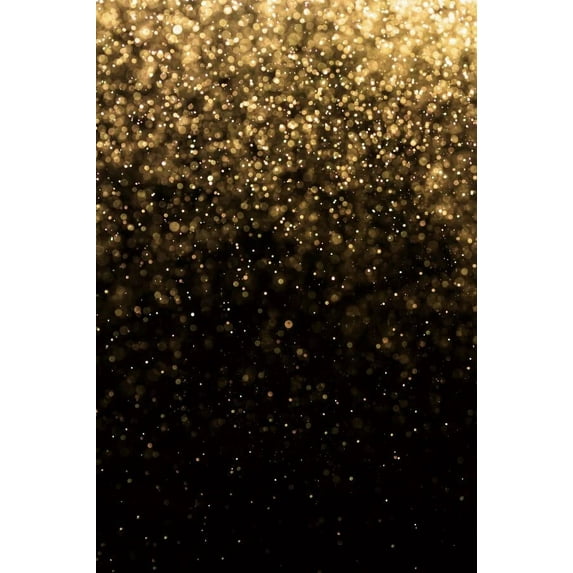 Black and Gold Glitter Spots Dreamy Light Bokeh Backdrop New Year Party Decor Kids Adult ...