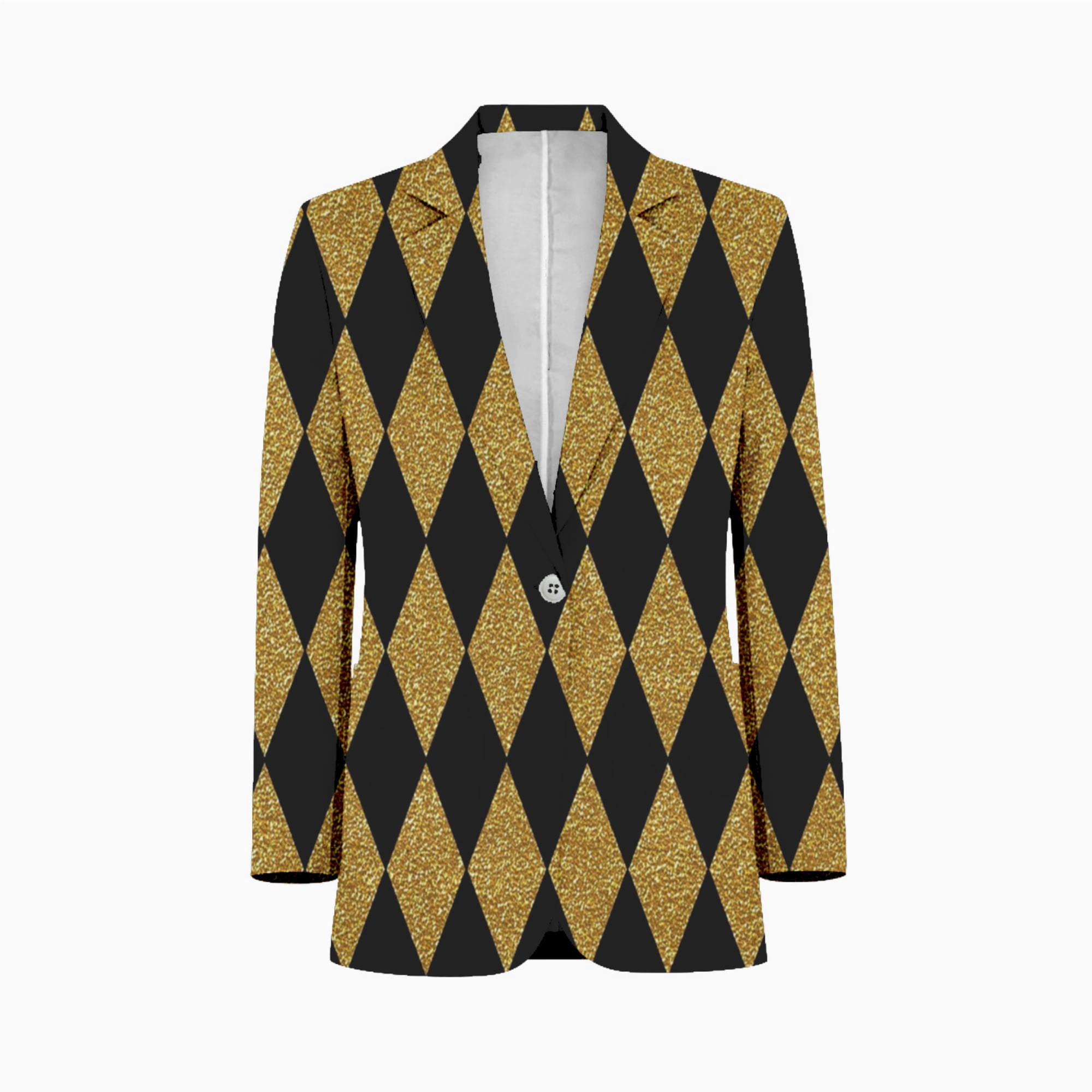 Black and Gold Harlequin Customized Men's Suits full man Shawl Collar ...