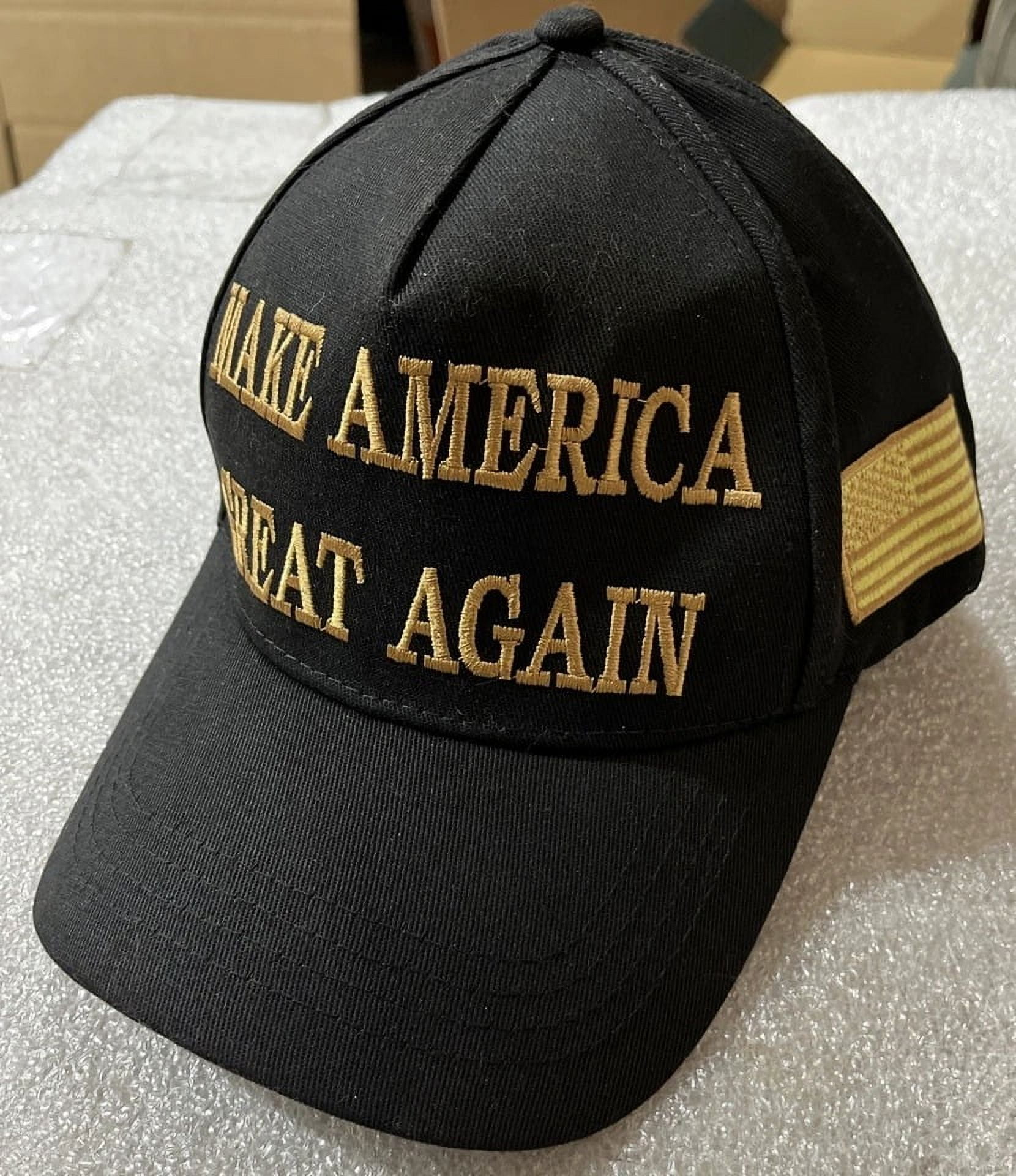 Black and Gold Hat – Bold Never Surrender Embroidery with Classic Fit - Walmart.com