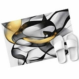 Black and Gold Line Door Mat Abstract Art Non Slip Absorbent Entrance ...