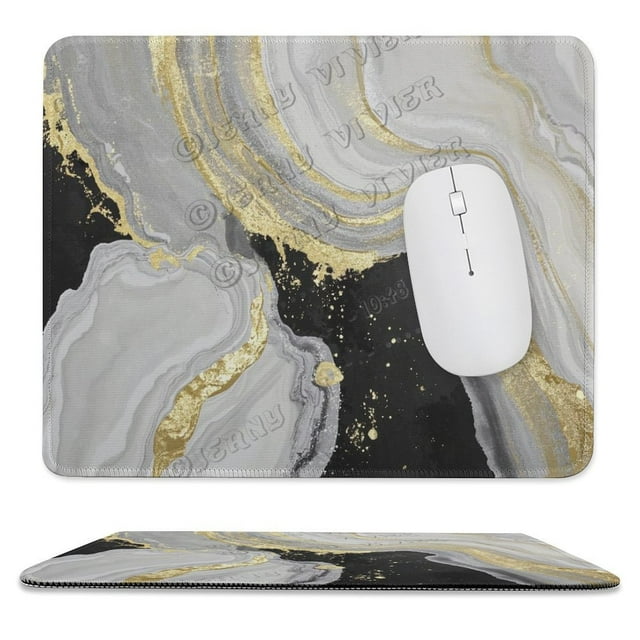 Black and Gold Marble Mouse Pad, 10x12 Inches, Thick Rubber Non-Slip ...