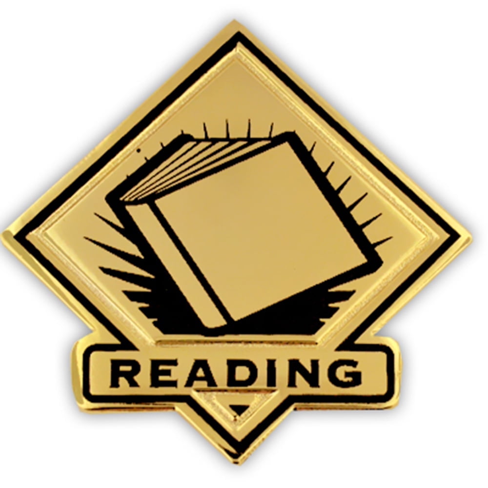 PinMart's Black and Gold Reading Student School Teacher Lapel Pin ...