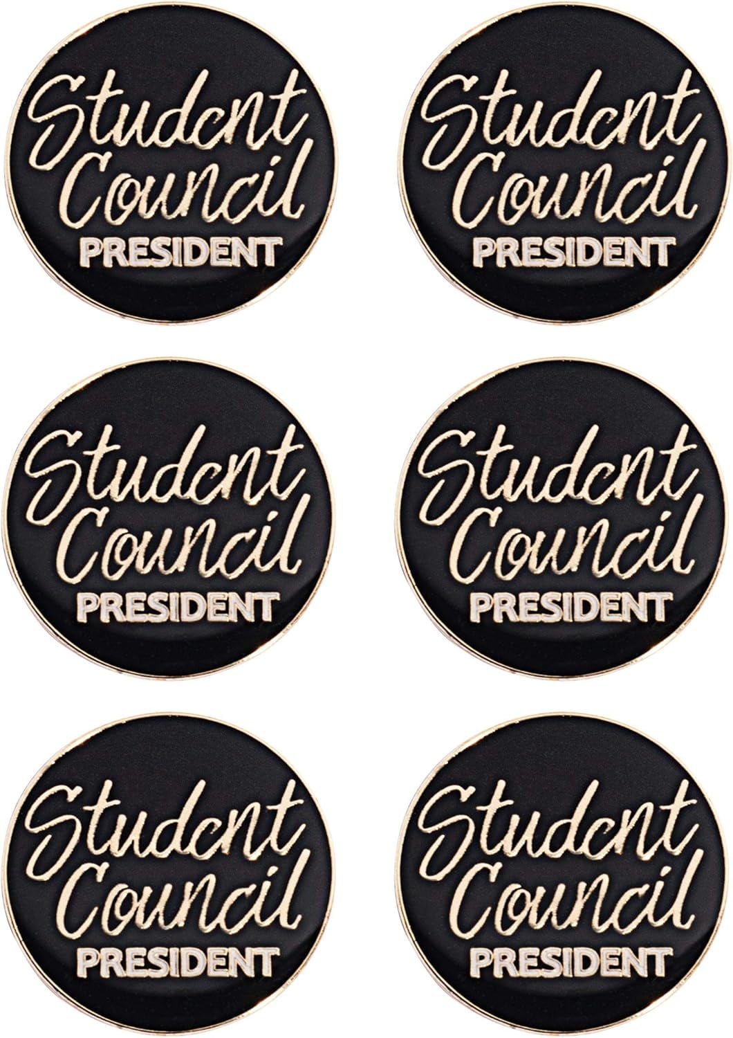 Black and Gold Student Council Award Pins, 6 Count - Walmart.com