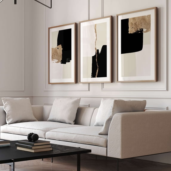 Black and Gold Wall Art Prints Abstract Art Minimalist Wall Art Gallery ...