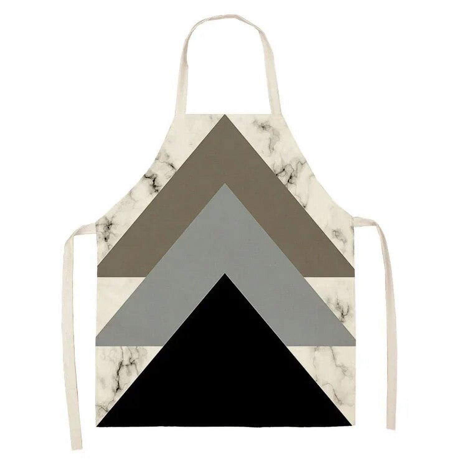 Black and Gray Geometric Artistic Conception Pattern Kitchen Apron ...
