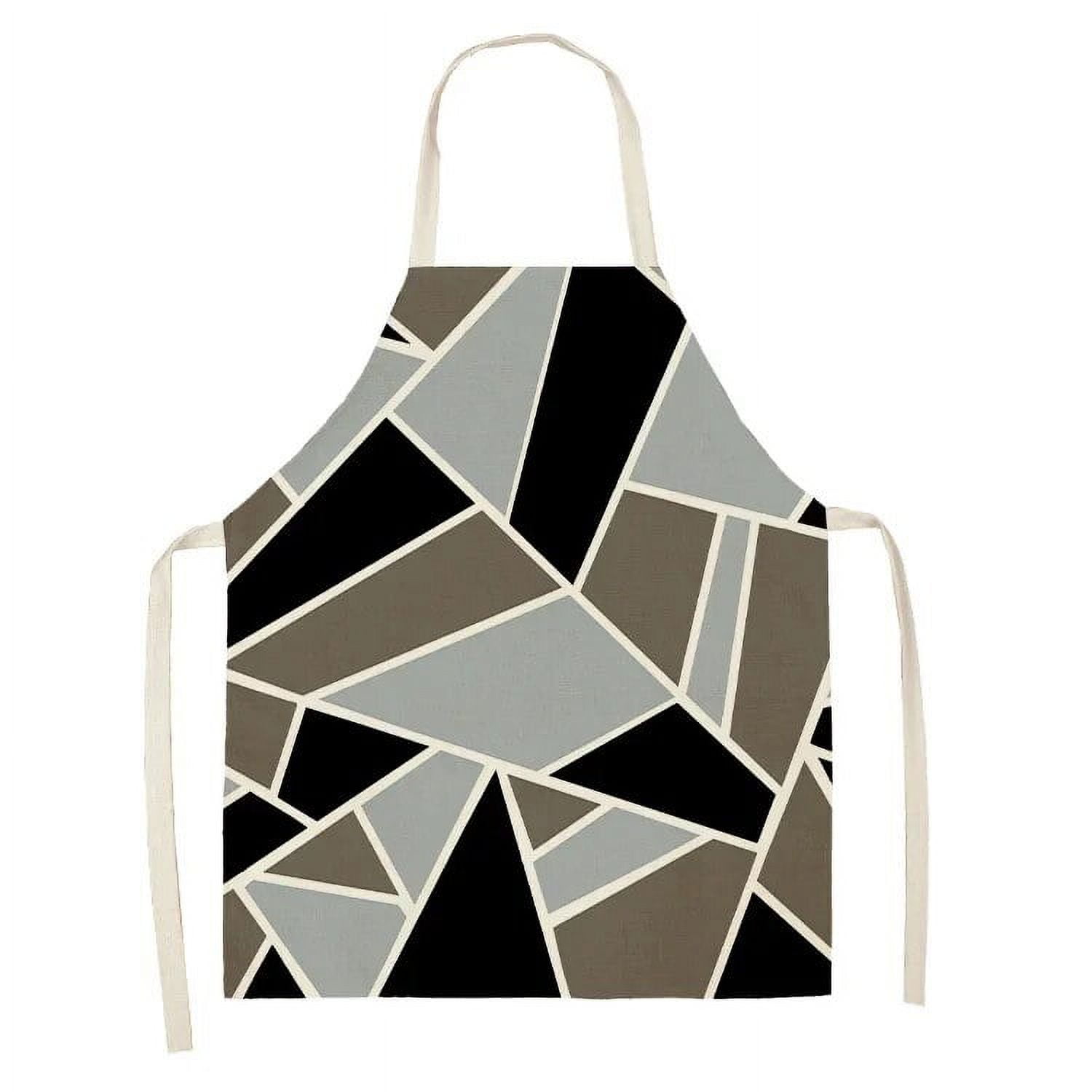 Black and Gray Geometric Pattern Kitchen Apron Kitchen Apron Women ...