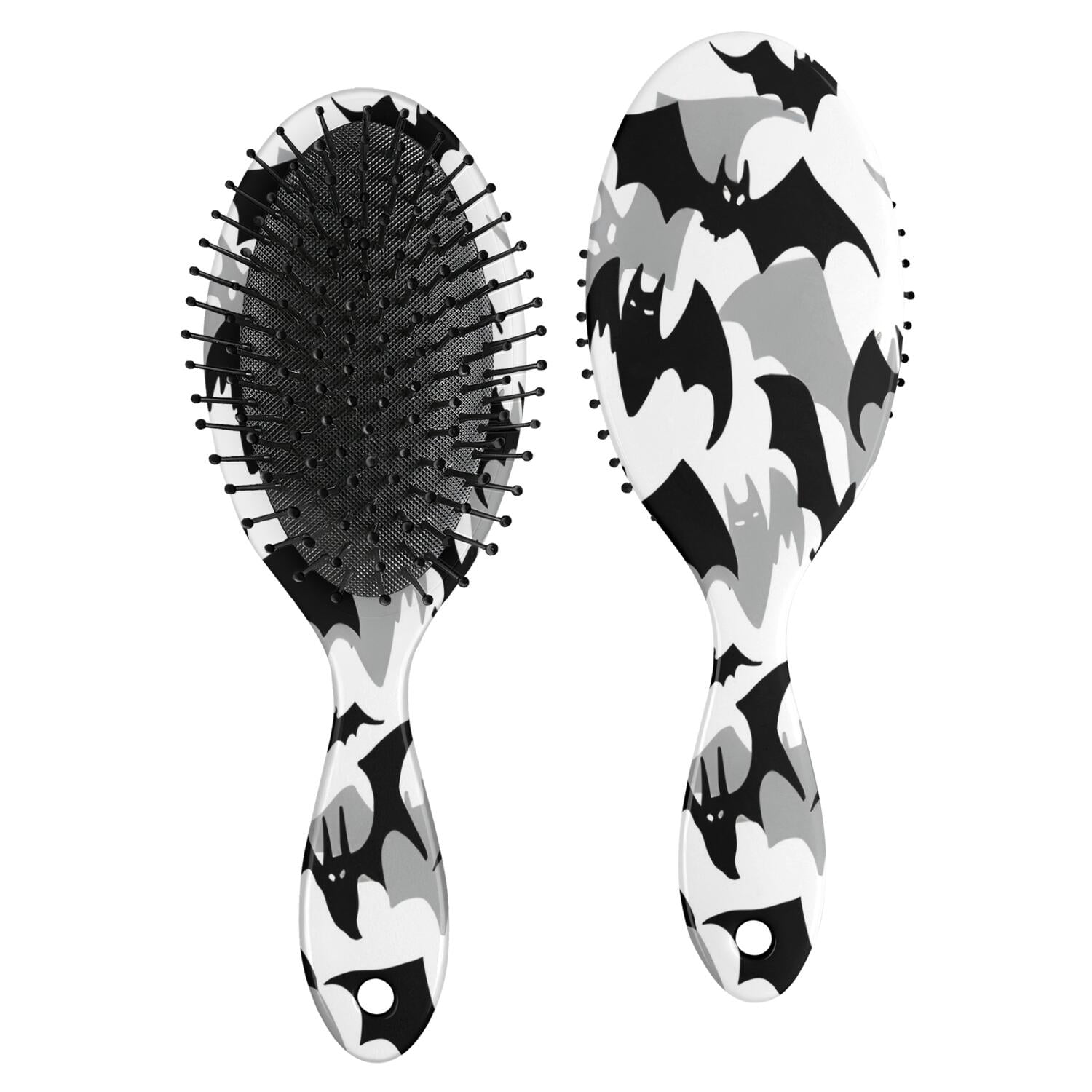 Black and Gray Halloween Bats Hair Brush,Girls Detangling Hair Brush ...
