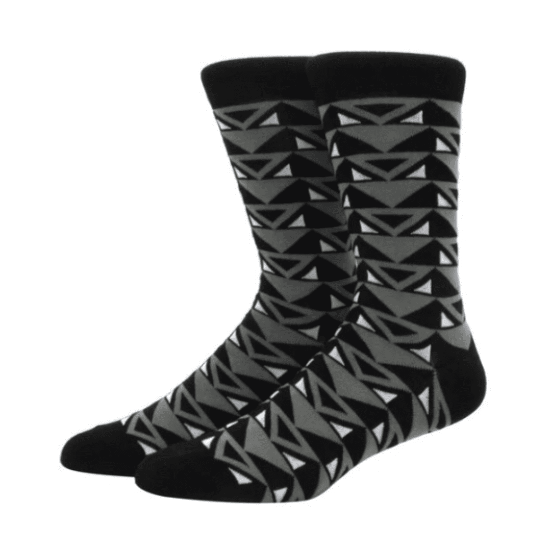 Black and Gray Triangle Socks from the Sock Panda (Adult Large - Men's ...