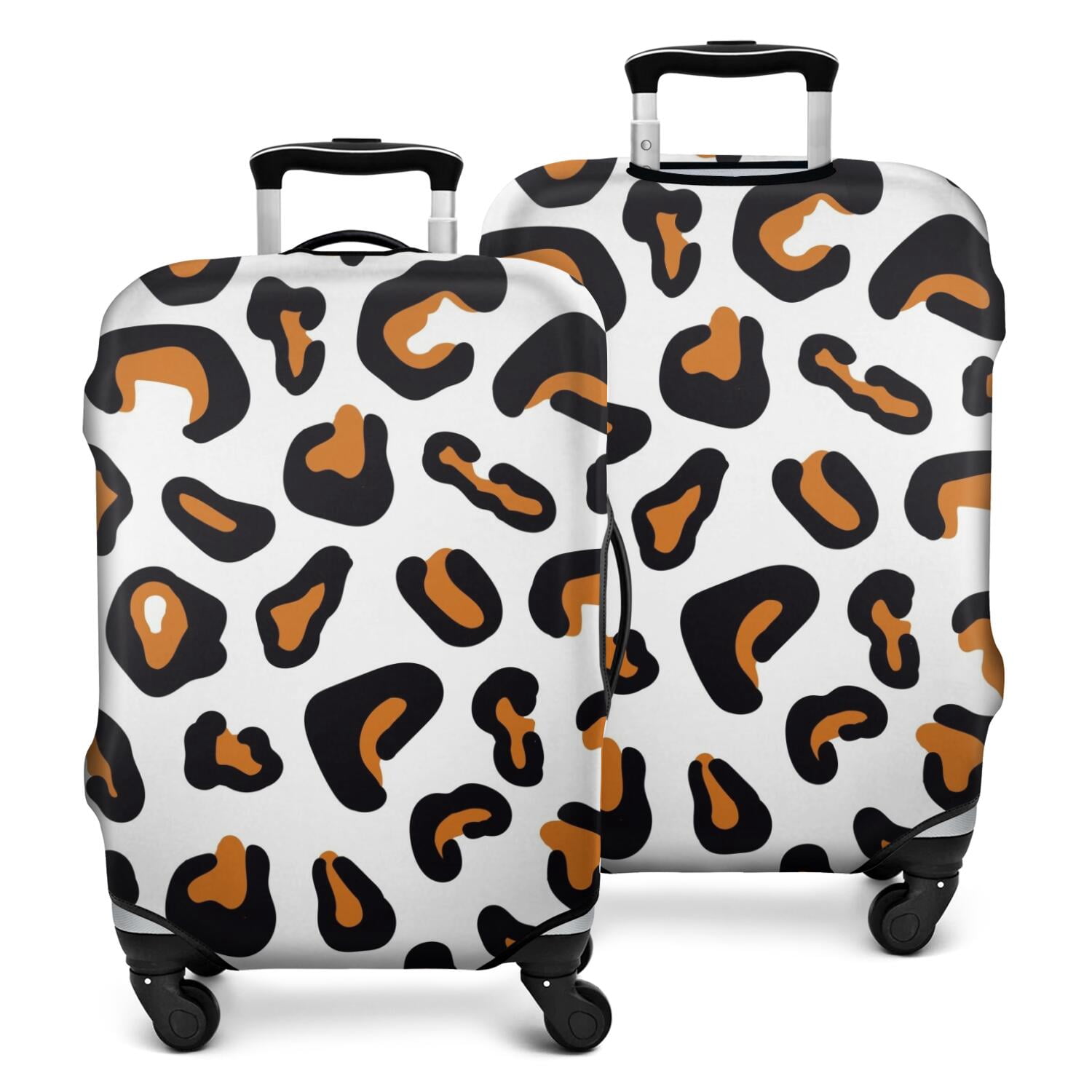 Black and Orange Of Leopard Print Luggage Cover Fashion Suitcase Cover ...