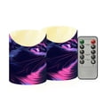 Black and Pink Cat Profile Flameless Candles 2 PCS with Remote ...