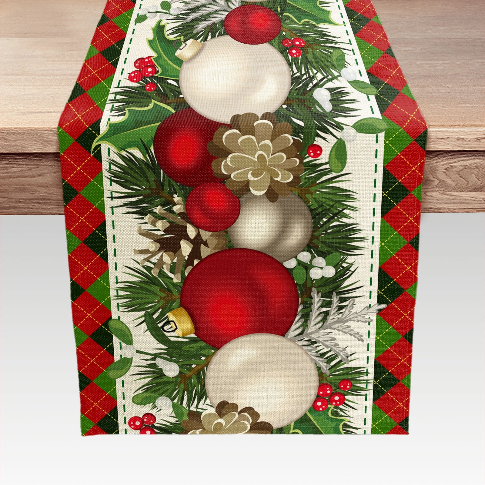Black and Red Gingham Christmas Table Runner Buffalo Check Plaid Xmas ...