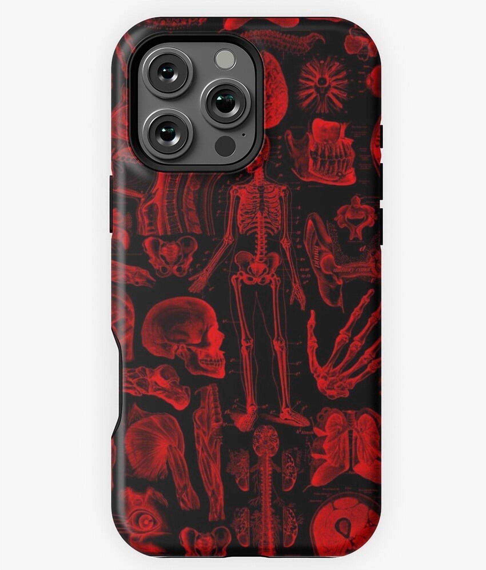 Black and Red Human Anatomy Print Art Phone Case for iPhone 11 12 13 14 ...