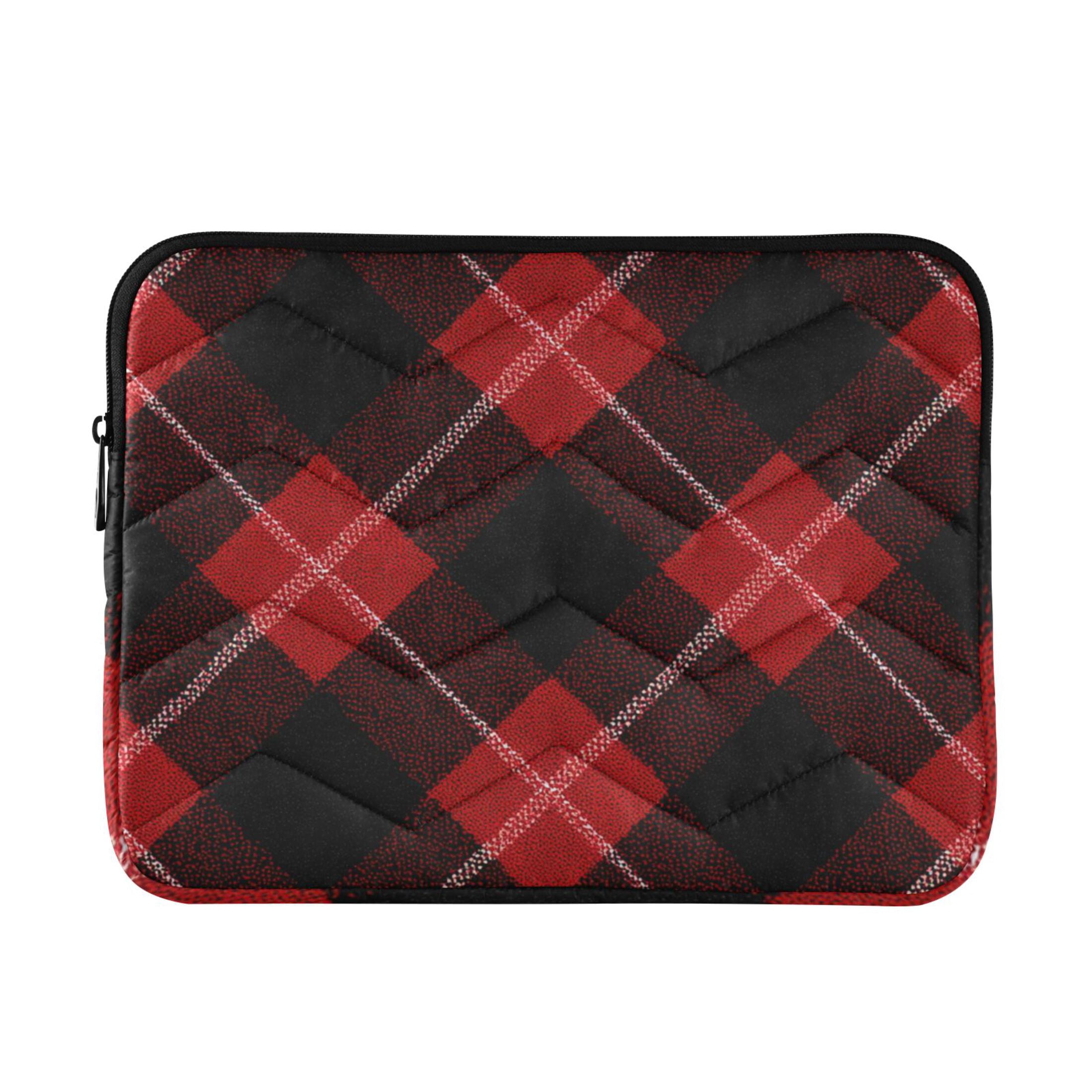 Black and Red Plaids White Lines Quilted Laptop Protective Cases ...
