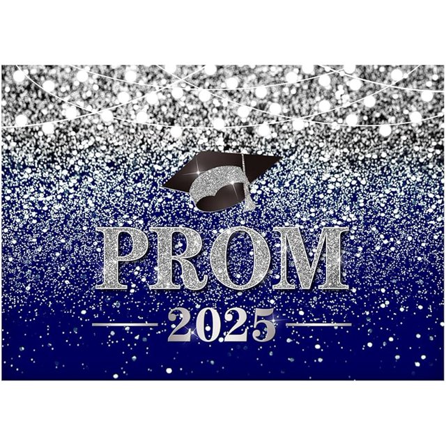 Black and Silver Prom Backdrop 2025 Graduation Prom Backdrop - Walmart ...